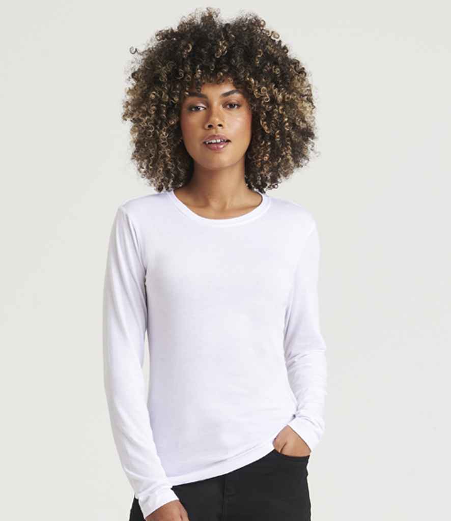 AWDis Ladies Long Sleeve Tri-Blend T-Shirt | Solid White – Kayoed.co.uk